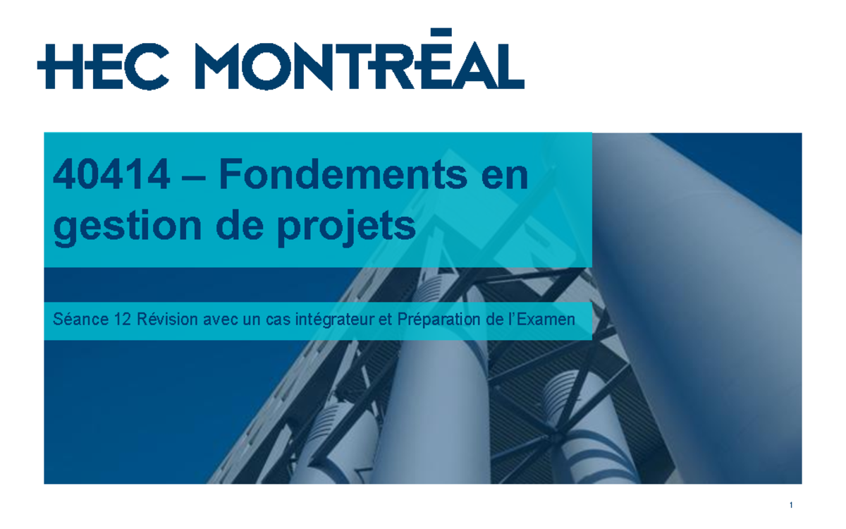 40414 - Gestion de Projet - Séance 12 : Révision et Préparation Examen ...