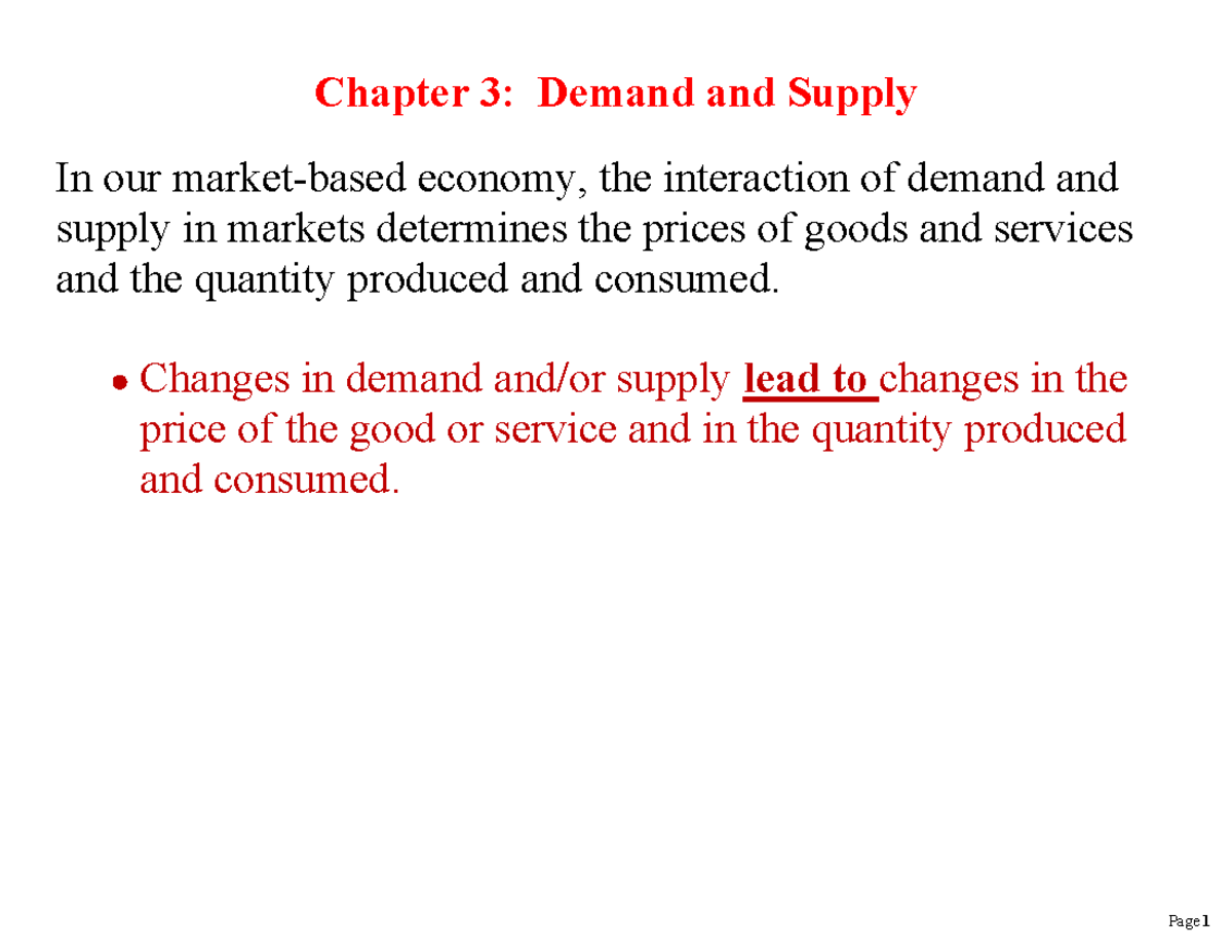 Chapter 3: Demand and Supply Analysis (ECO 101) - Studocu