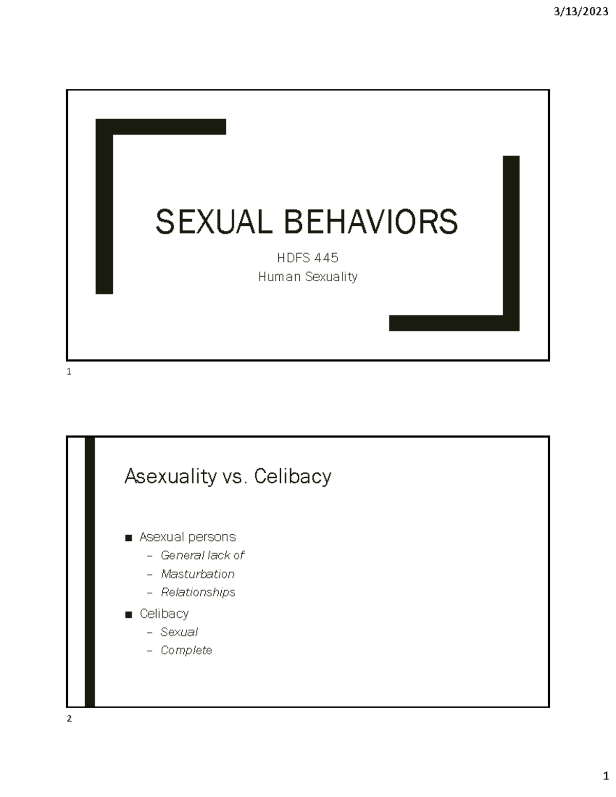 HDFS 445 Sexual Behavior and Response - Exam Notes SP23 - Studocu