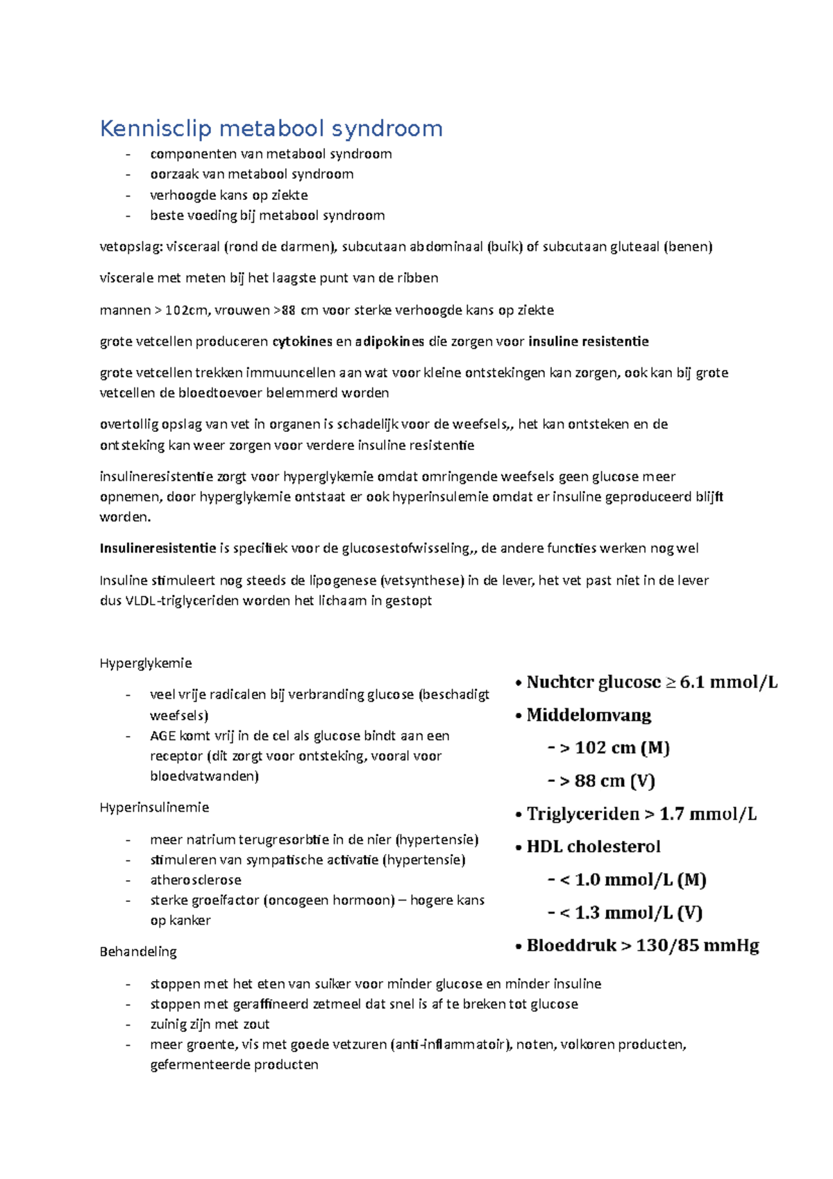 Kennisclip: Metabool Syndroom en Oorzaken van Insulineresistentie ...