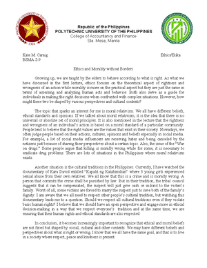 (2) Reaction-Paper - ethics - Republic of the Philippines POLYTECHNIC ...