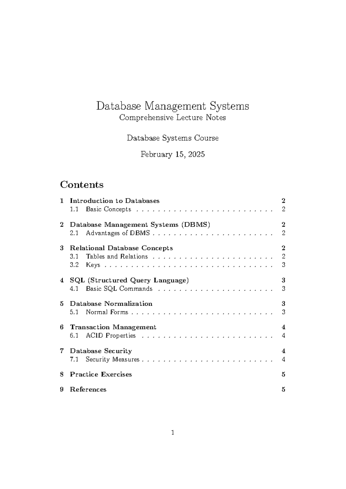 DBMS Lecture Notes - Comprehensive Overview and Key Concepts - Studocu