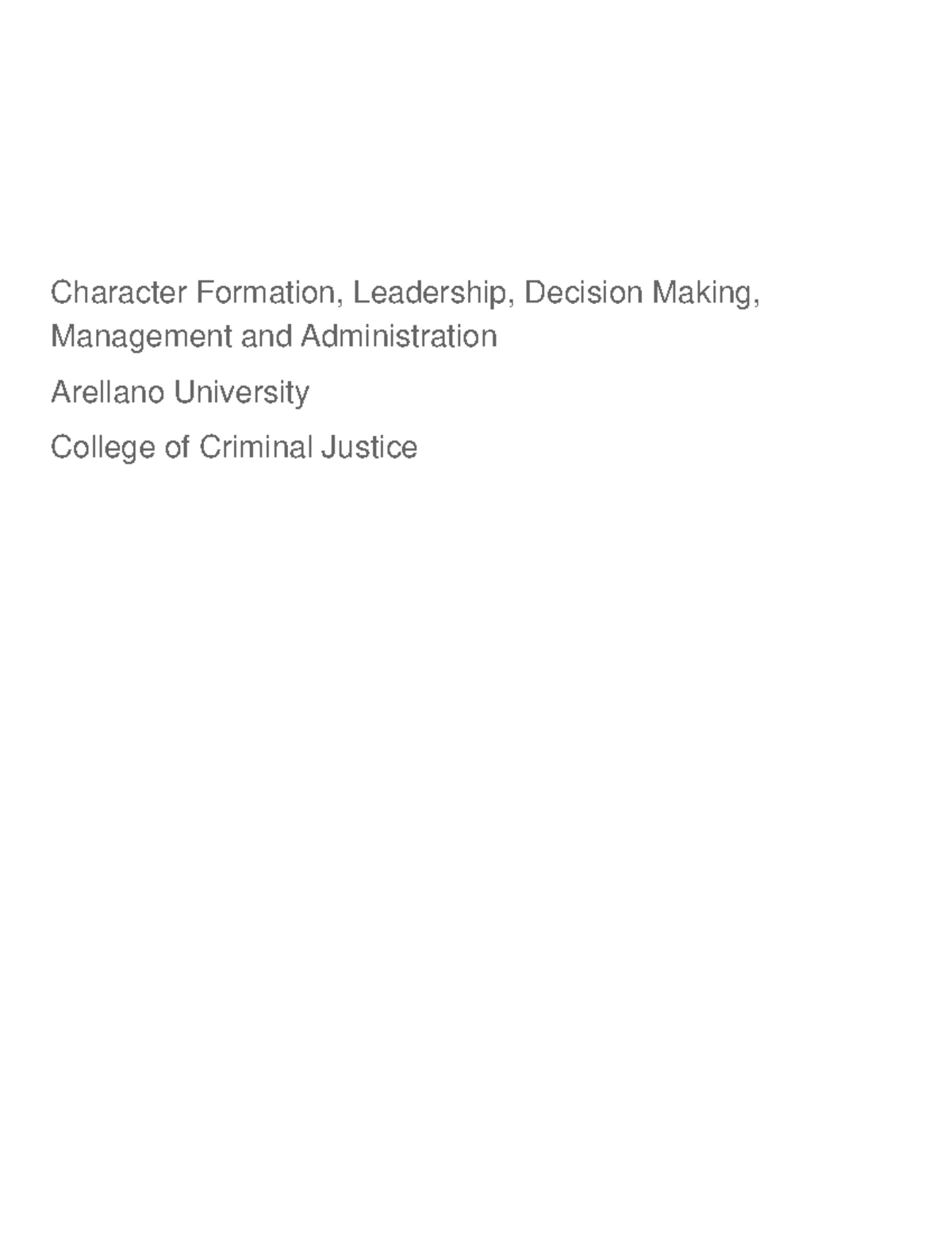 CFLM-2: Decision-Making Approaches in Leadership & Management - Studocu