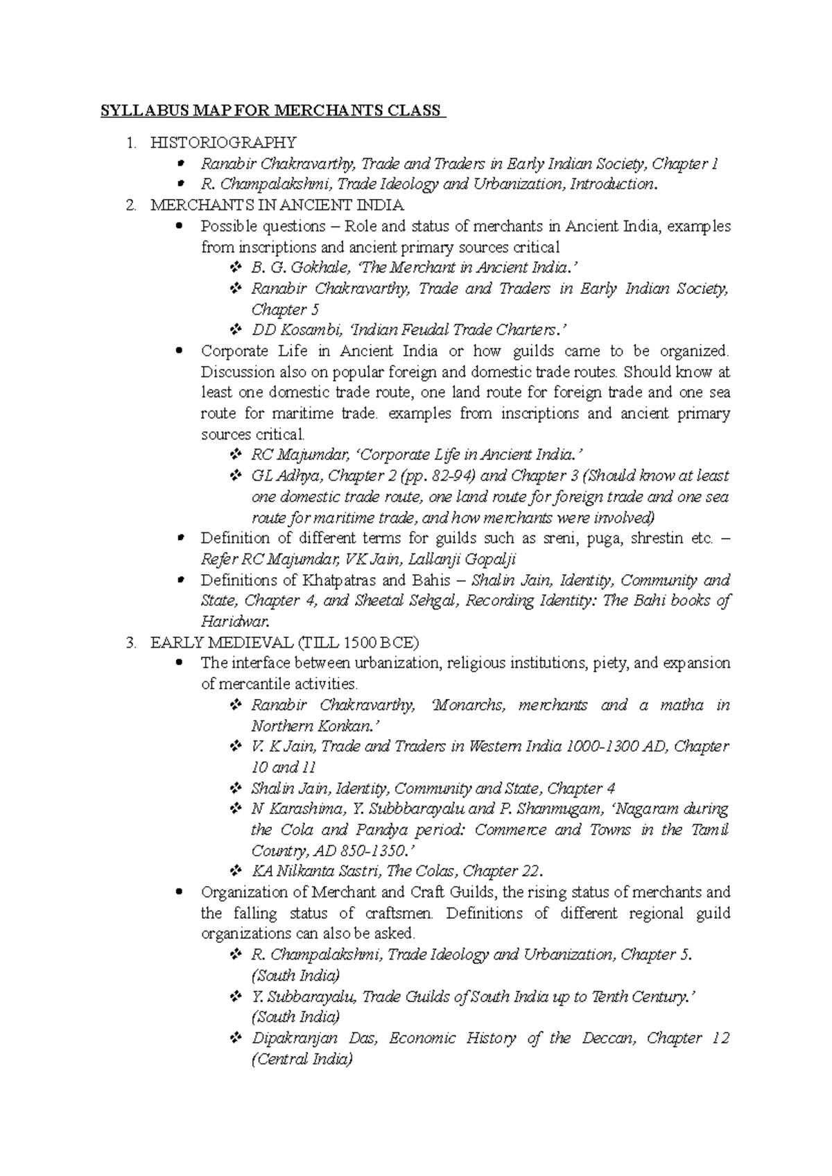 Syllabus MAP FOR Merchants Class - SYLLABUS MAP FOR MERCHANTS CLASS 1 ...