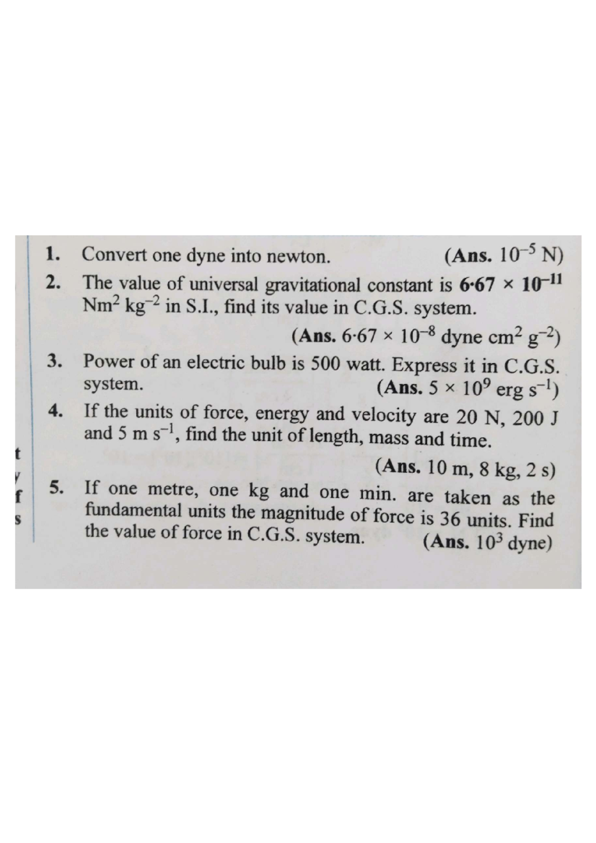 Physics Conversion Problems (PHYS 202) - Studocu