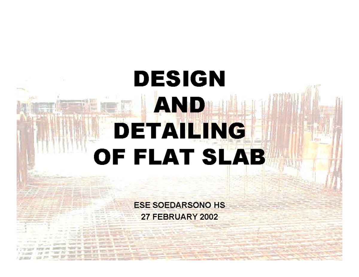 Flat Slab Design & Detailing Notes - ESE SOEDARSONO HS - Studocu
