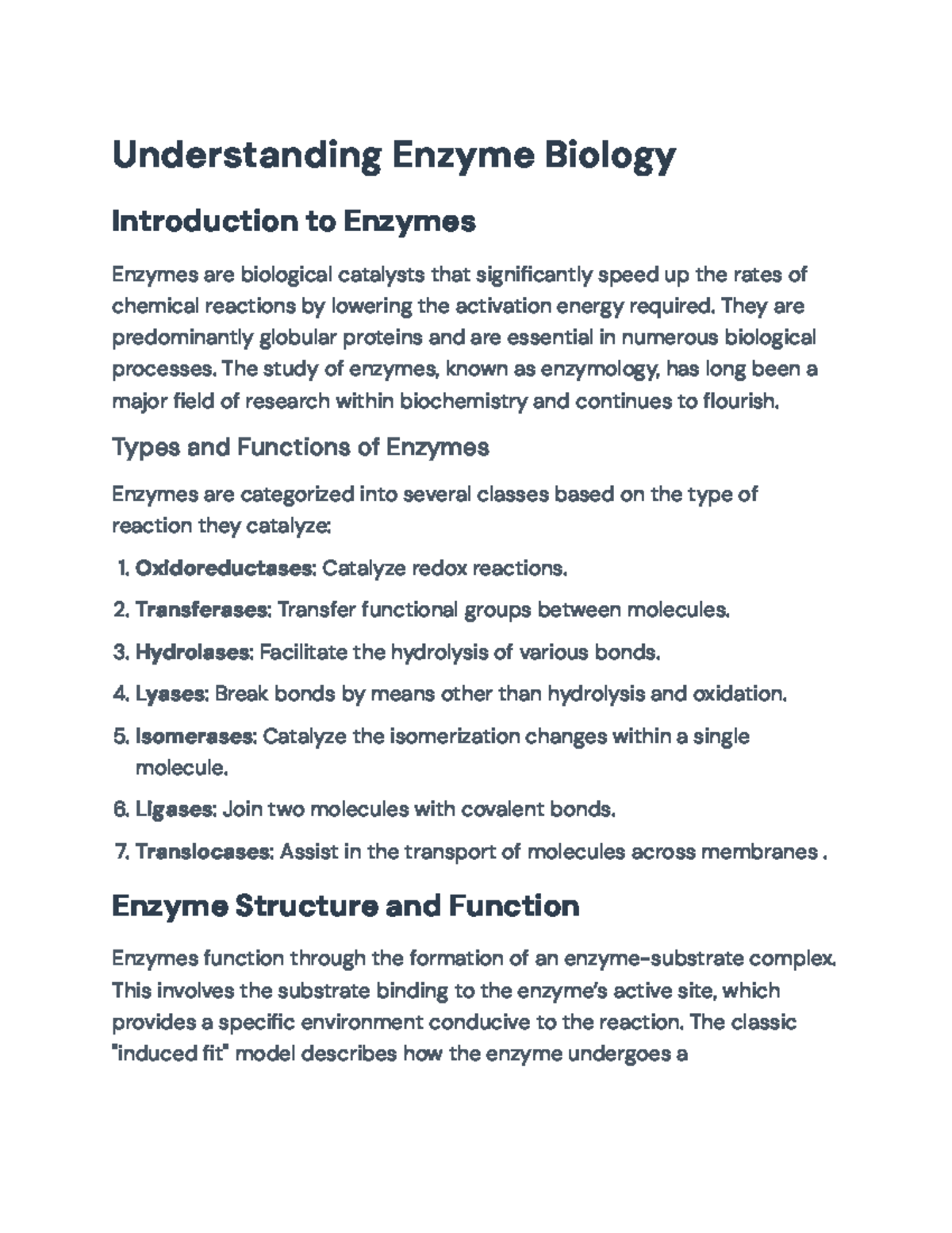 Enzyme Dynamics: Mechanisms & Regulation in Biochemistry (BIO 101 ...