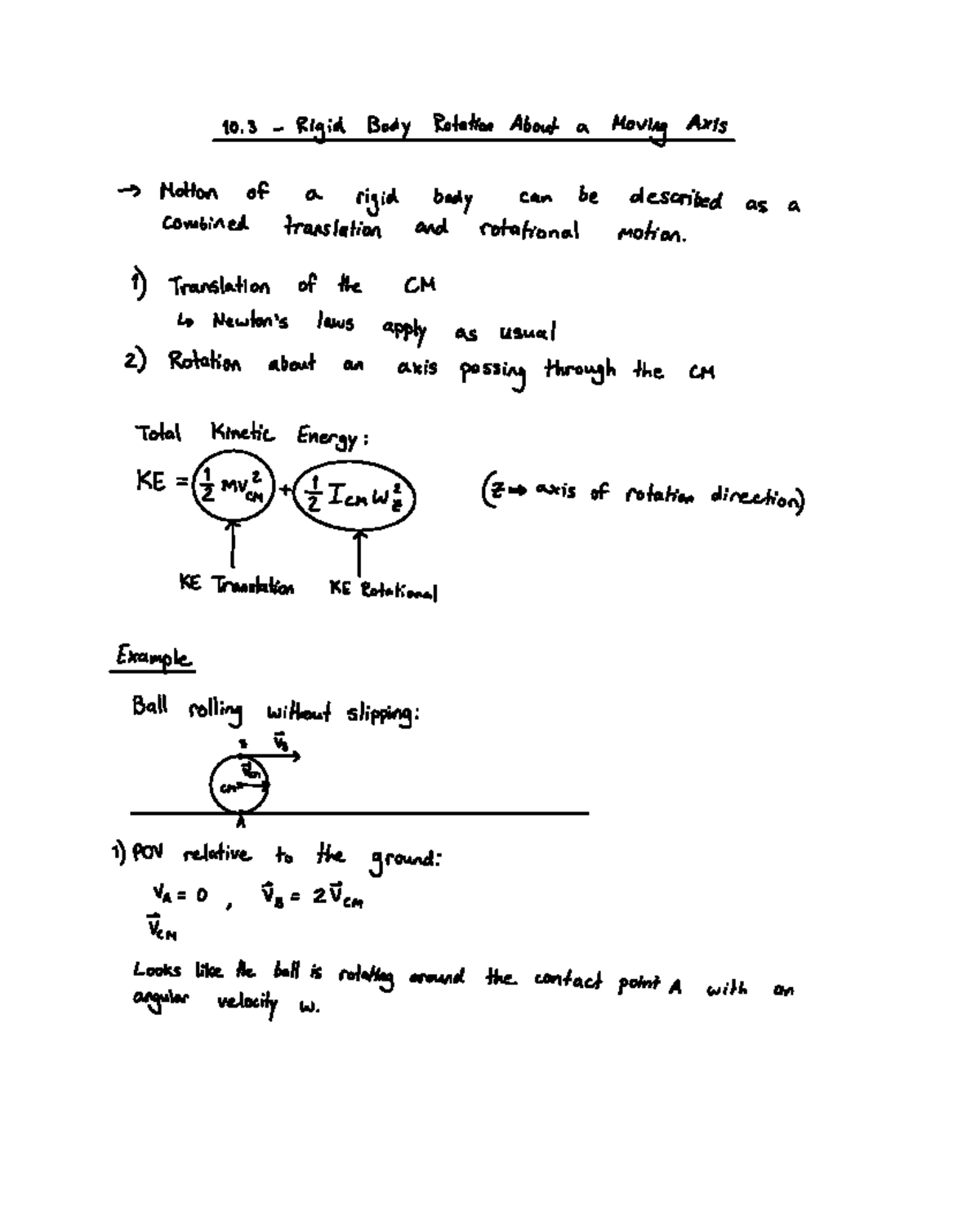 Physics - Lecture 28 - 10.3 - Rigid Body Rotation & Motion - Studocu
