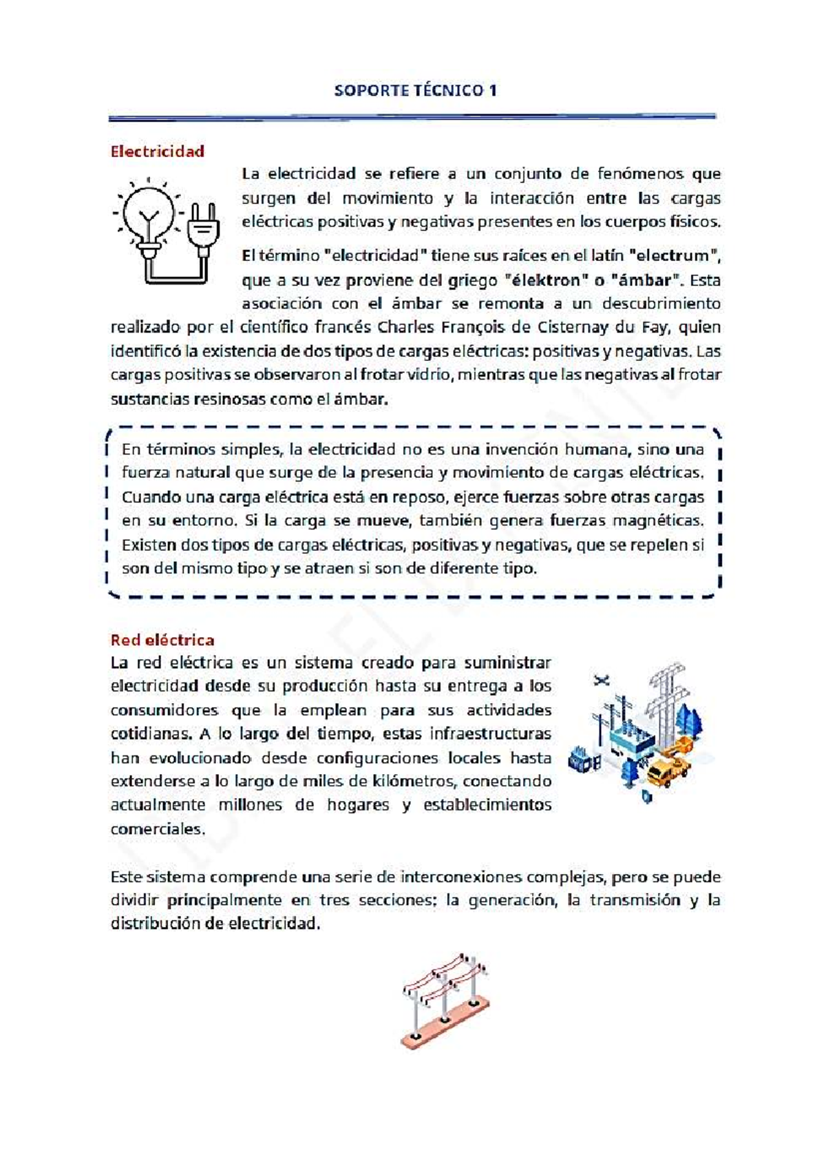 SOPORTE TÉCNICO 1: Fundamentos de Electricidad y Materia - Studocu