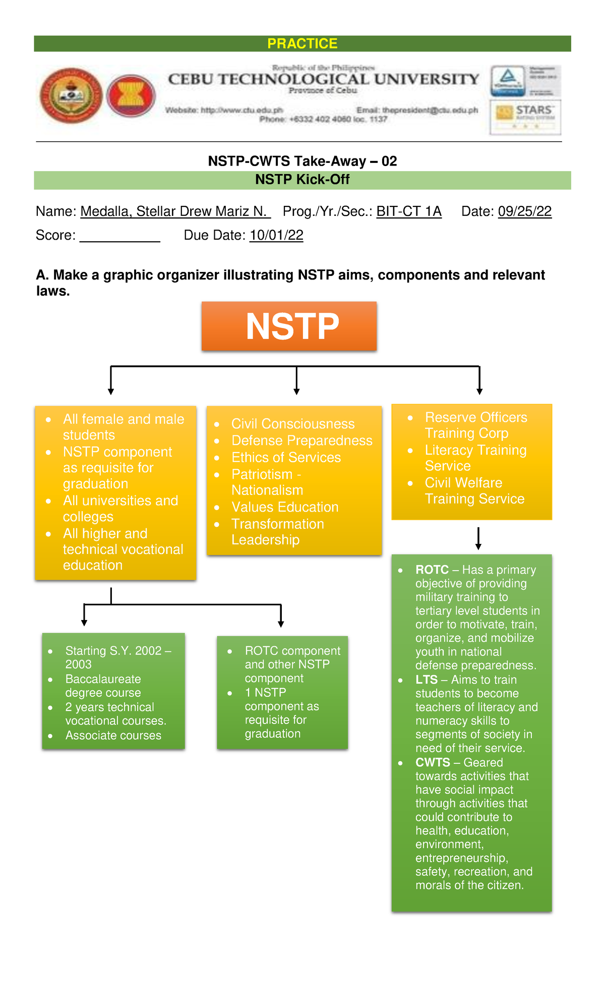 Medalla, SDM (Module 2 NSTP-CWTS) - PRACTICE NSTP-CWTS Take-Away – 02 ...