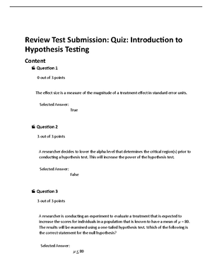 Quiz 6 - test and answers - Question 1 2 out of 2 points In the ...