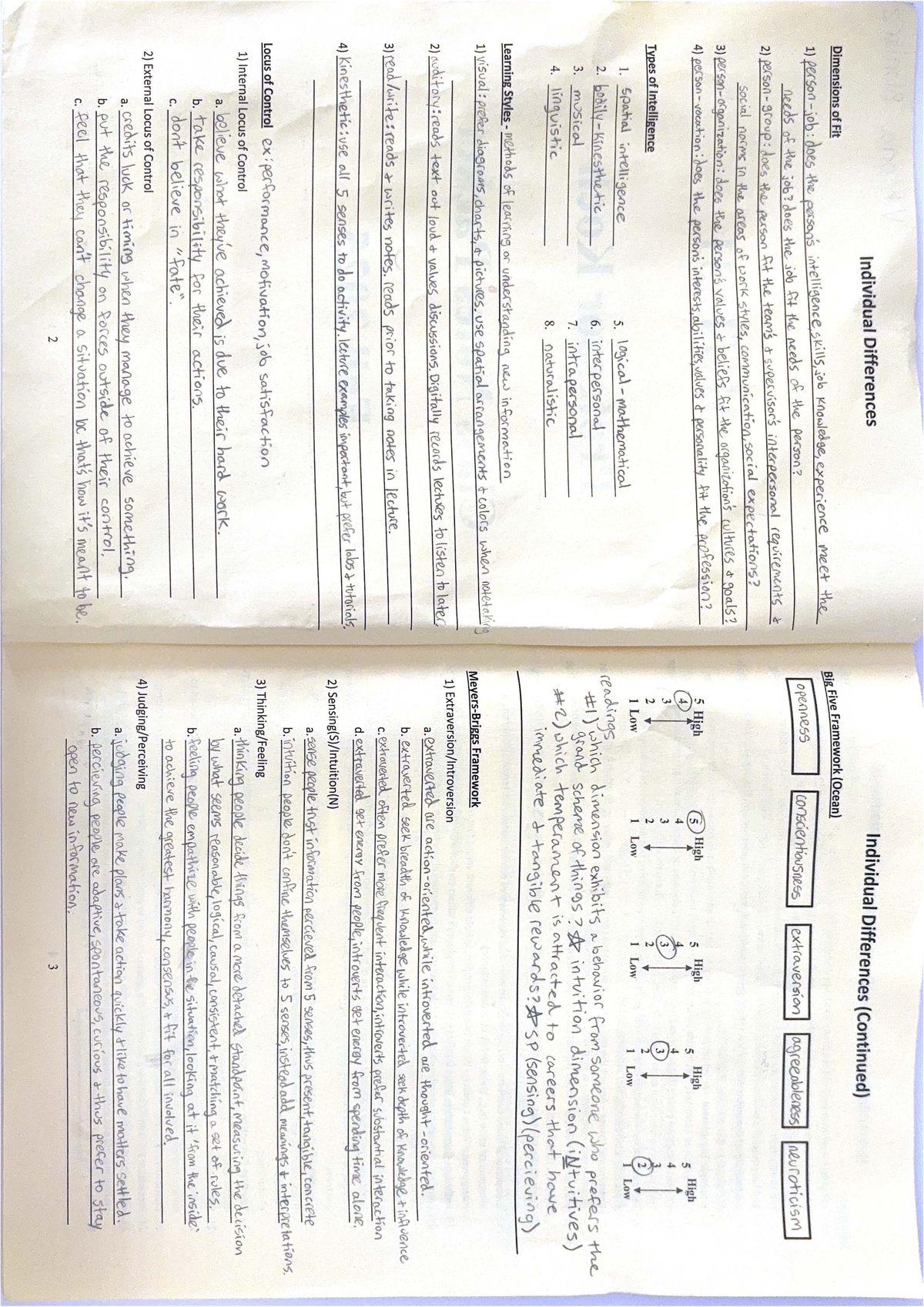 Individual Differences: Big Five Framework & Learning Styles Analysis ...