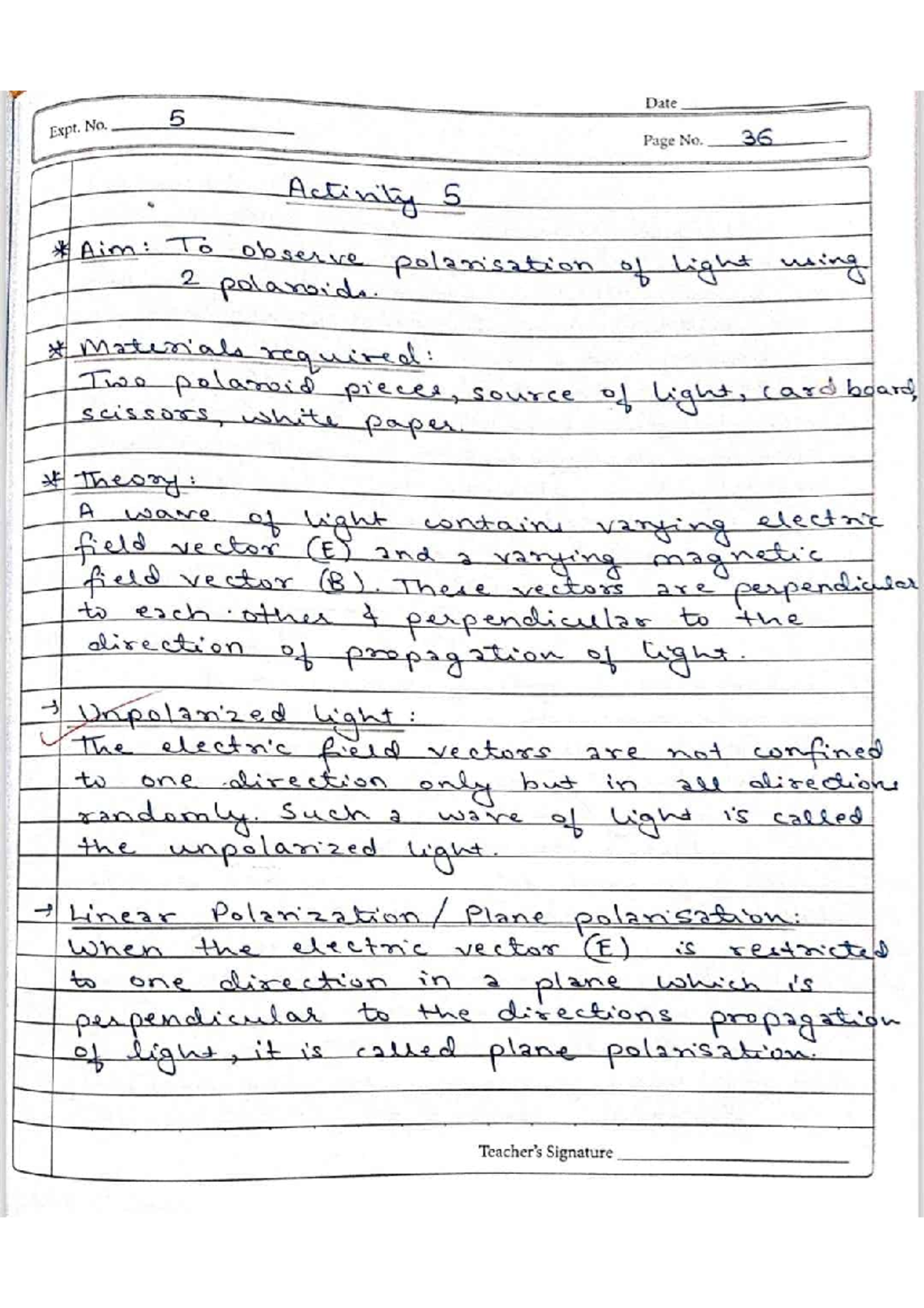 Physics Activity No. 5: Observing Light Polarization with Polaroids ...