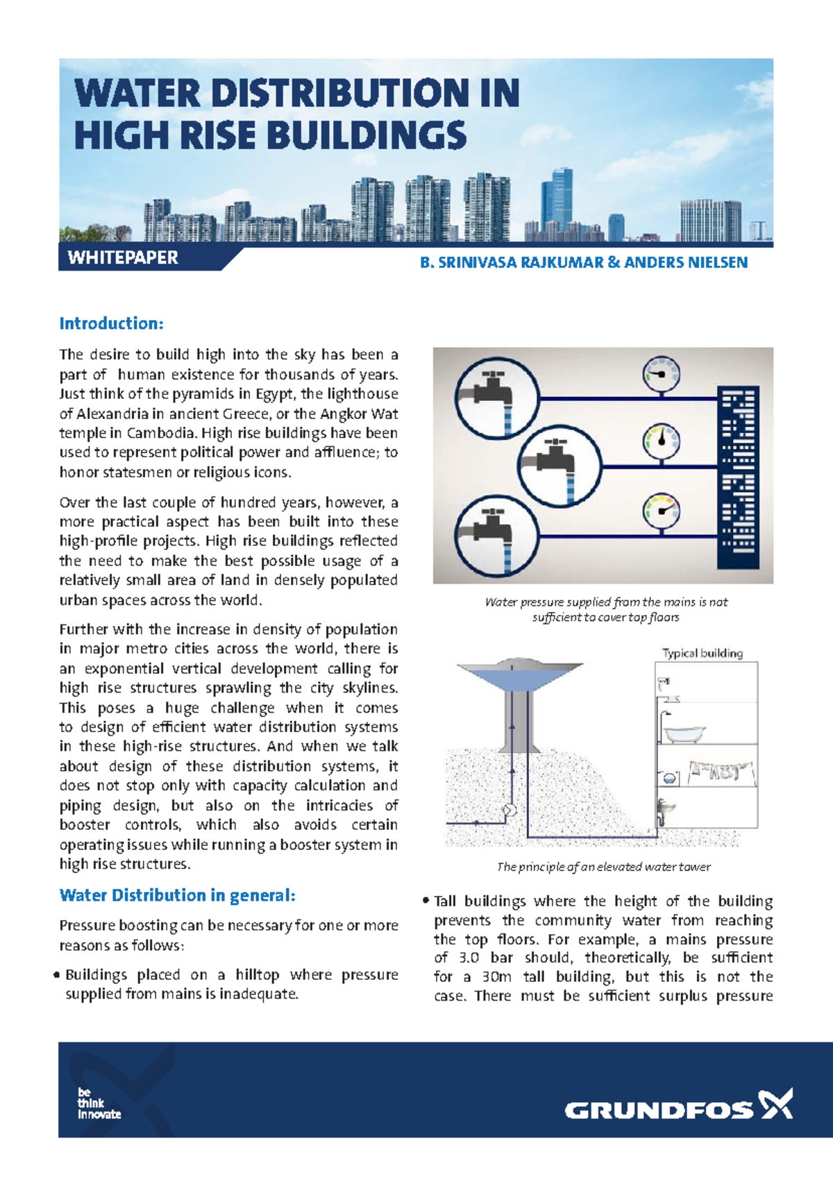 WATER DISTRIBUTION IN HIGH RISE BUILDINGS: A WHITEPAPER - Studocu