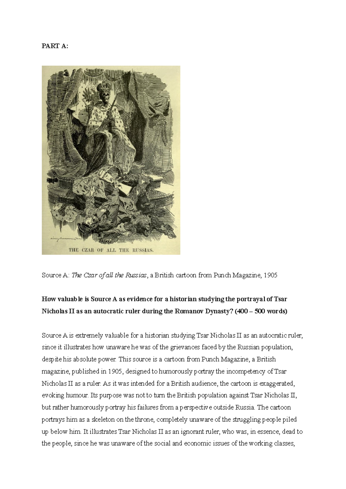 HIST 201: Source Analysis on the Decline of the Romanovs - Studocu