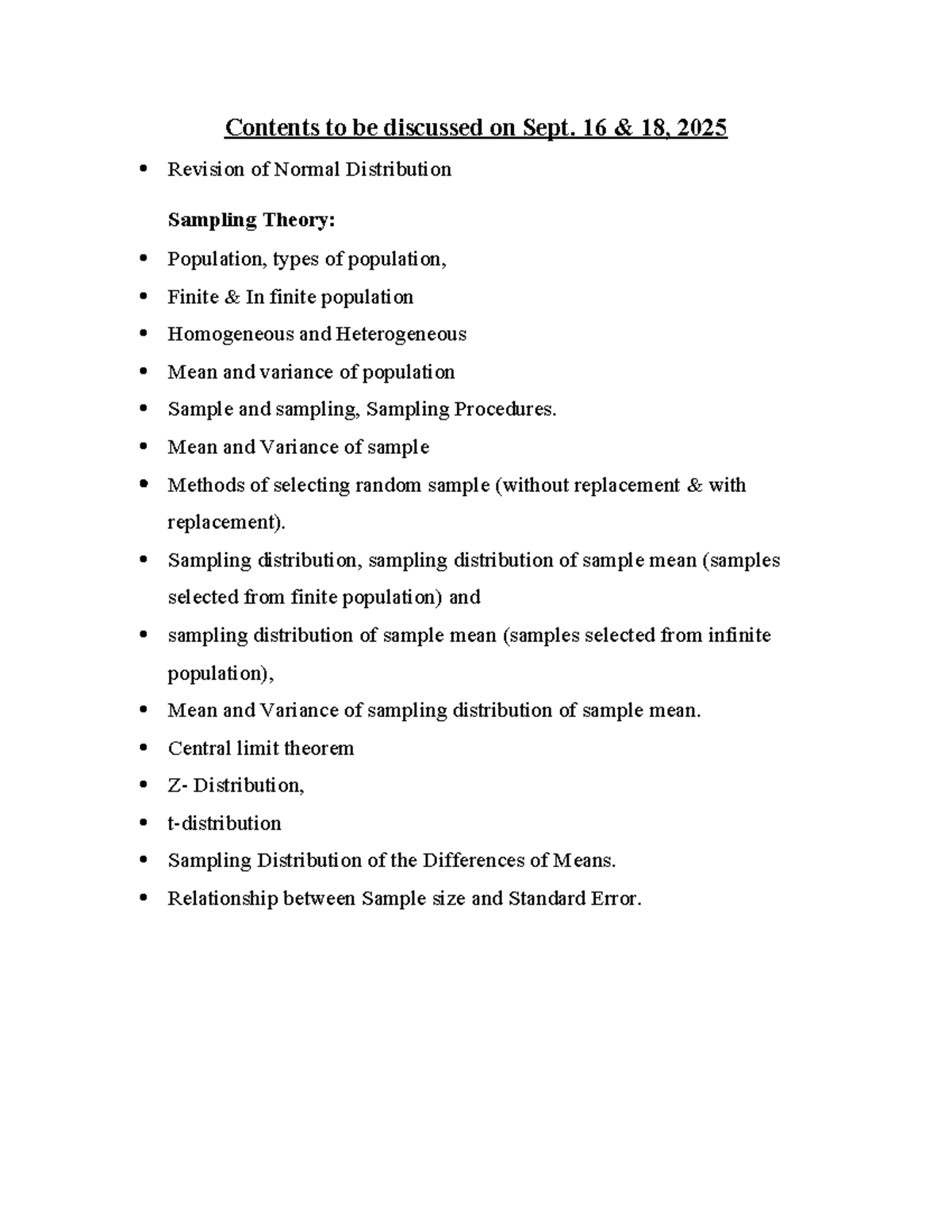 Revision of Normal Distribution Sampling Theory: Key Concepts - Studocu