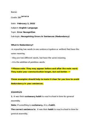 CSEC English Study Guide Paper 2-English A correct version - Prepared ...