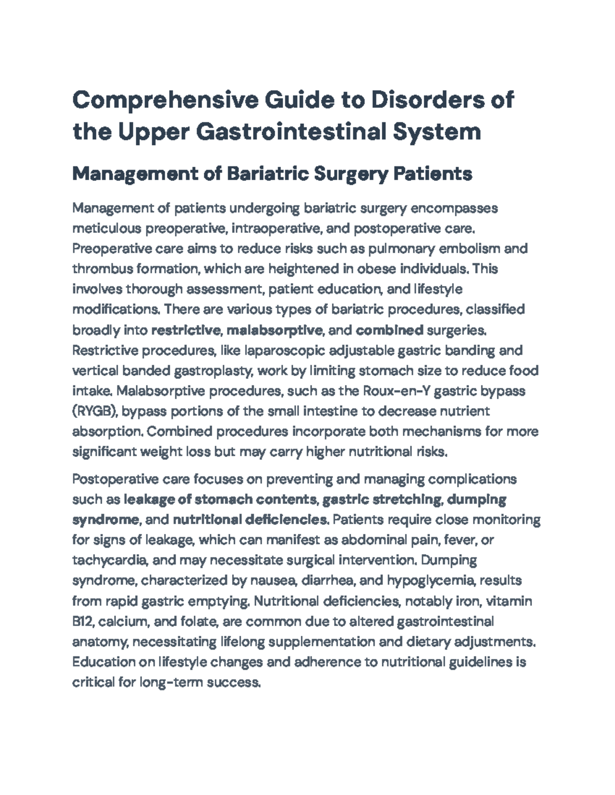 Comprehensive Overview of Upper GI Disorders & Bariatric Surgery Care ...