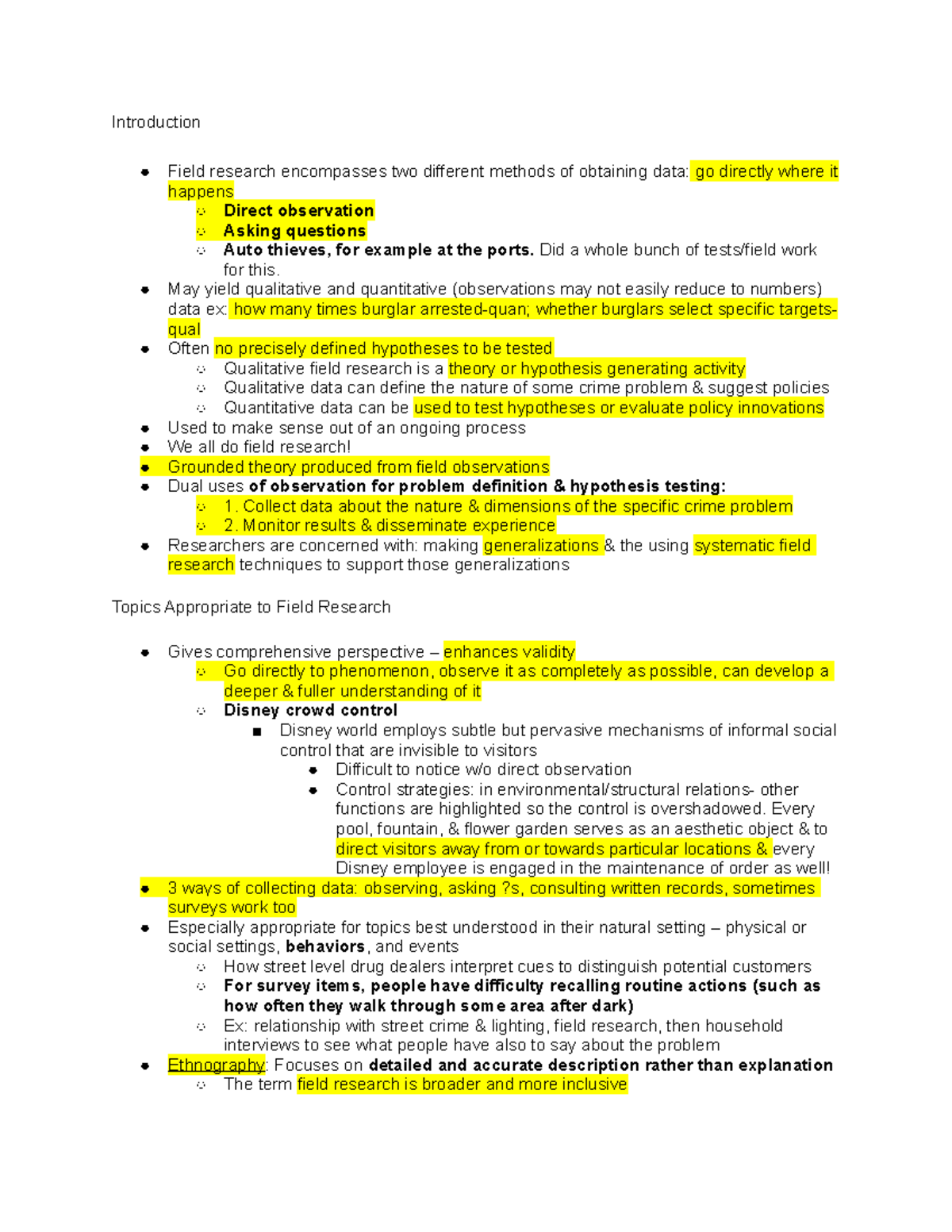 Chapter 11: Field Observation Techniques in Research Methods - Studocu