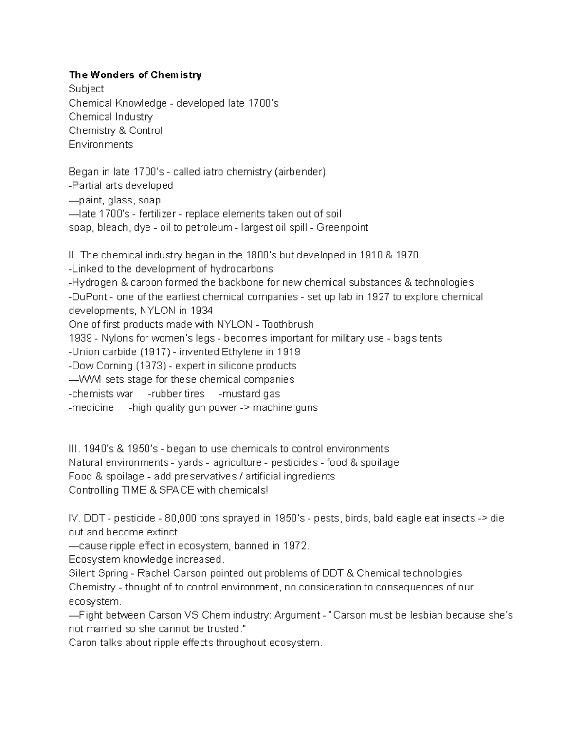 HIS OF TECH Notes The Wonders of Chemistry - The Wonders of Chemistry ...