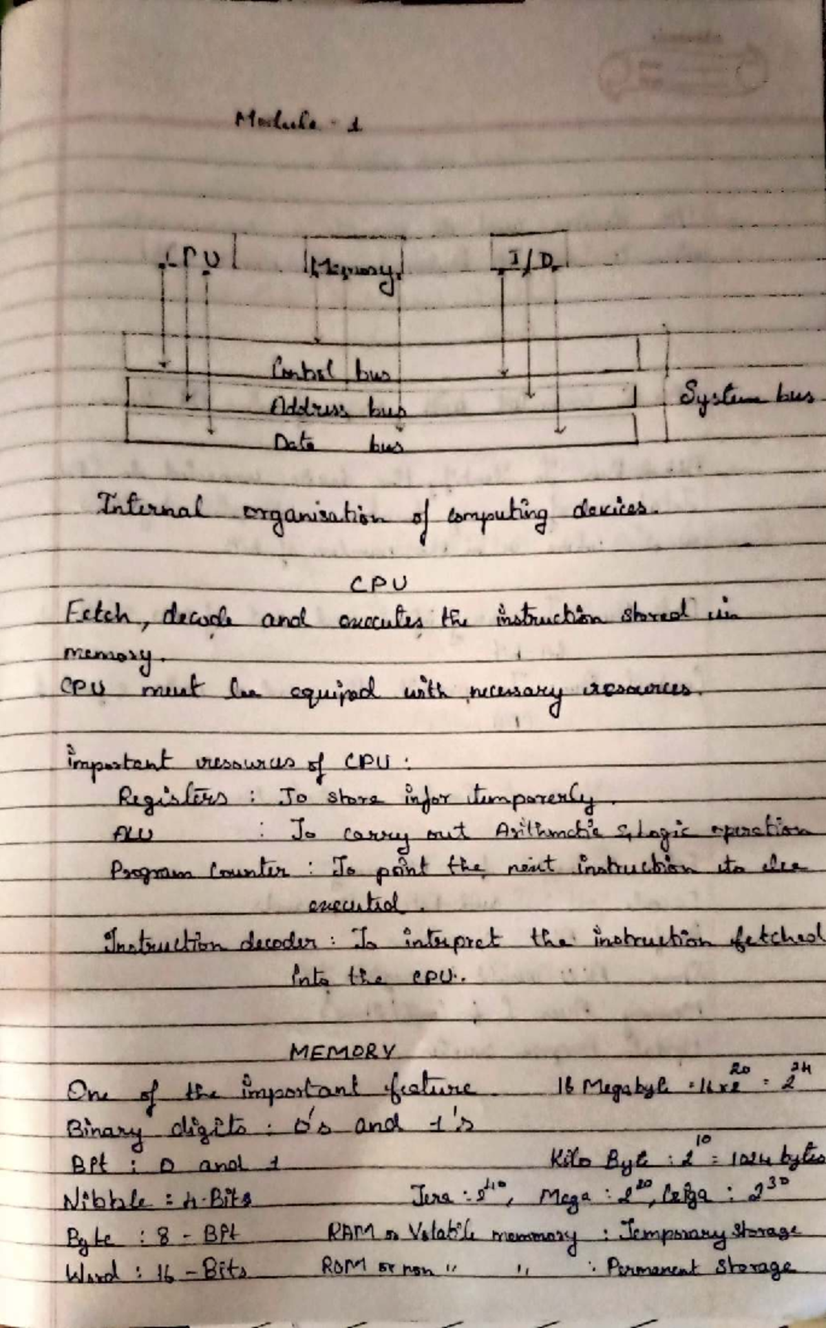 MPMC Module 1: Microprocessor Architecture and Key Features Notes - Studocu