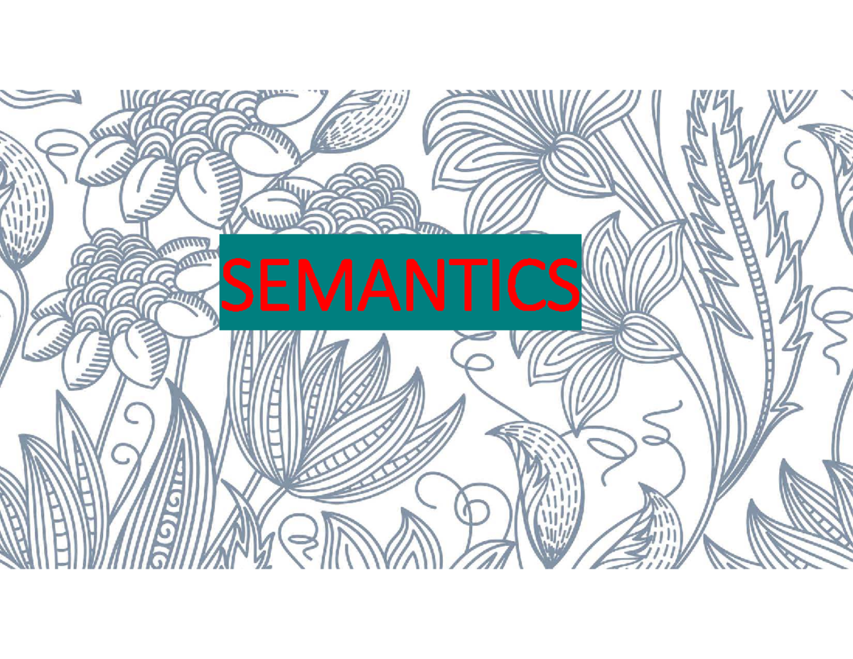 SEMANTICS 101: Units 1-2 Overview of Meaning and Utterances - Studocu