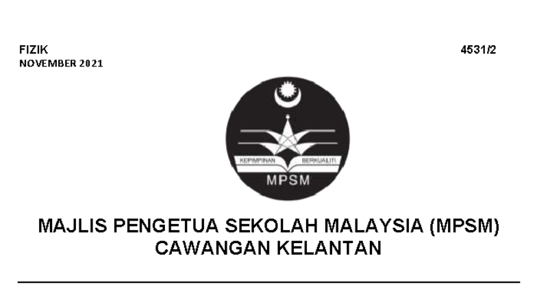 1 FIZIK SPM 2021 CAWANGAN KELANTAN SKEMA KERTAS 2 PEPERIKSAAN - Studocu