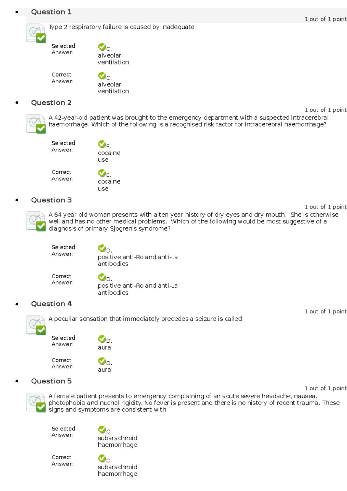 Pathophysiology Quiz 2: Answer Sheet Compilation and Review - Studocu