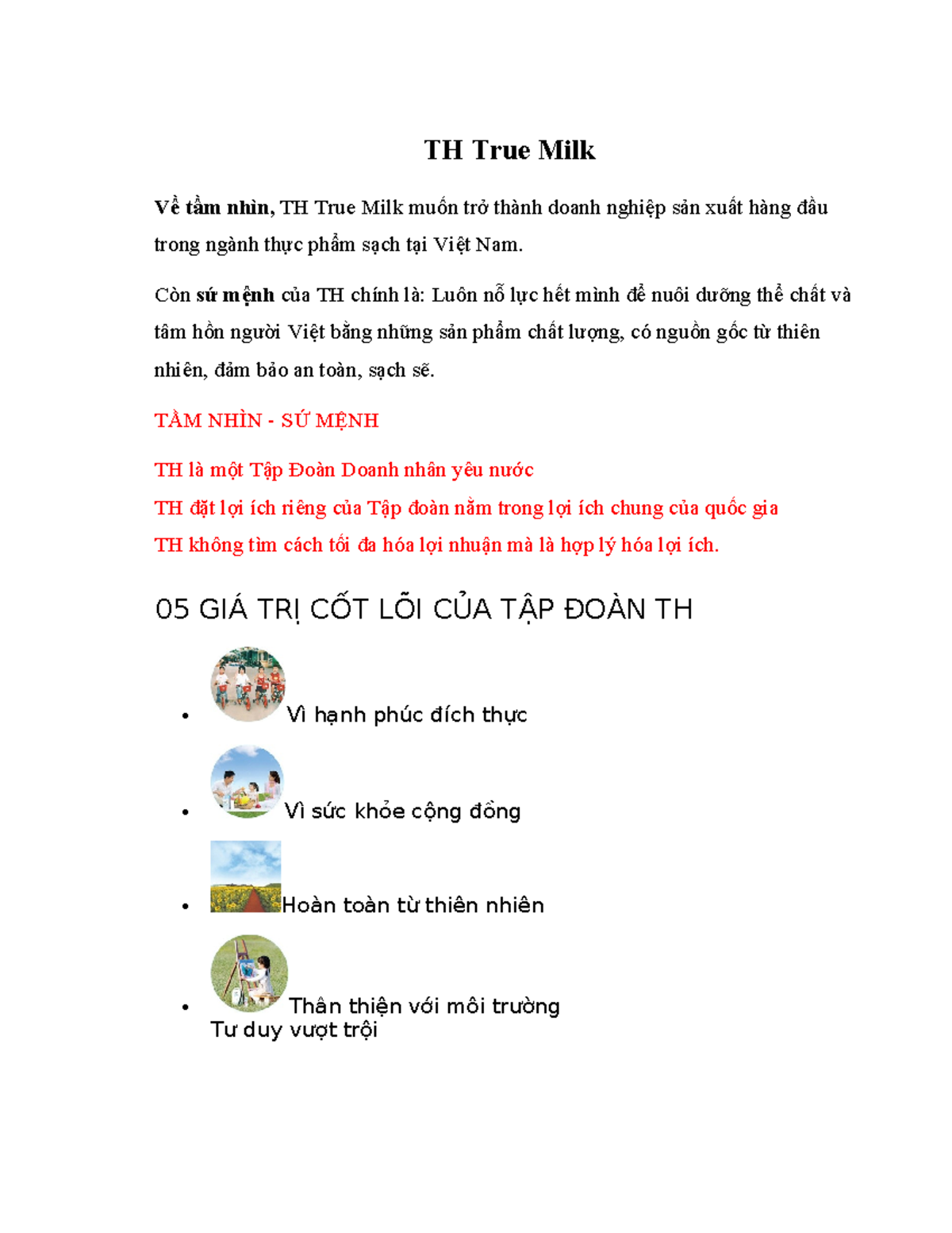 TH True Milk Slide - Tài liệu tham khảo - TH True Milk Về tầm nhìn, TH ...