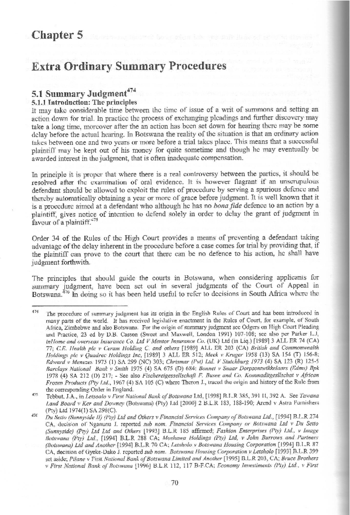 Chapter 5: Extraordinary Summary Judgment Procedures Explained - Studocu