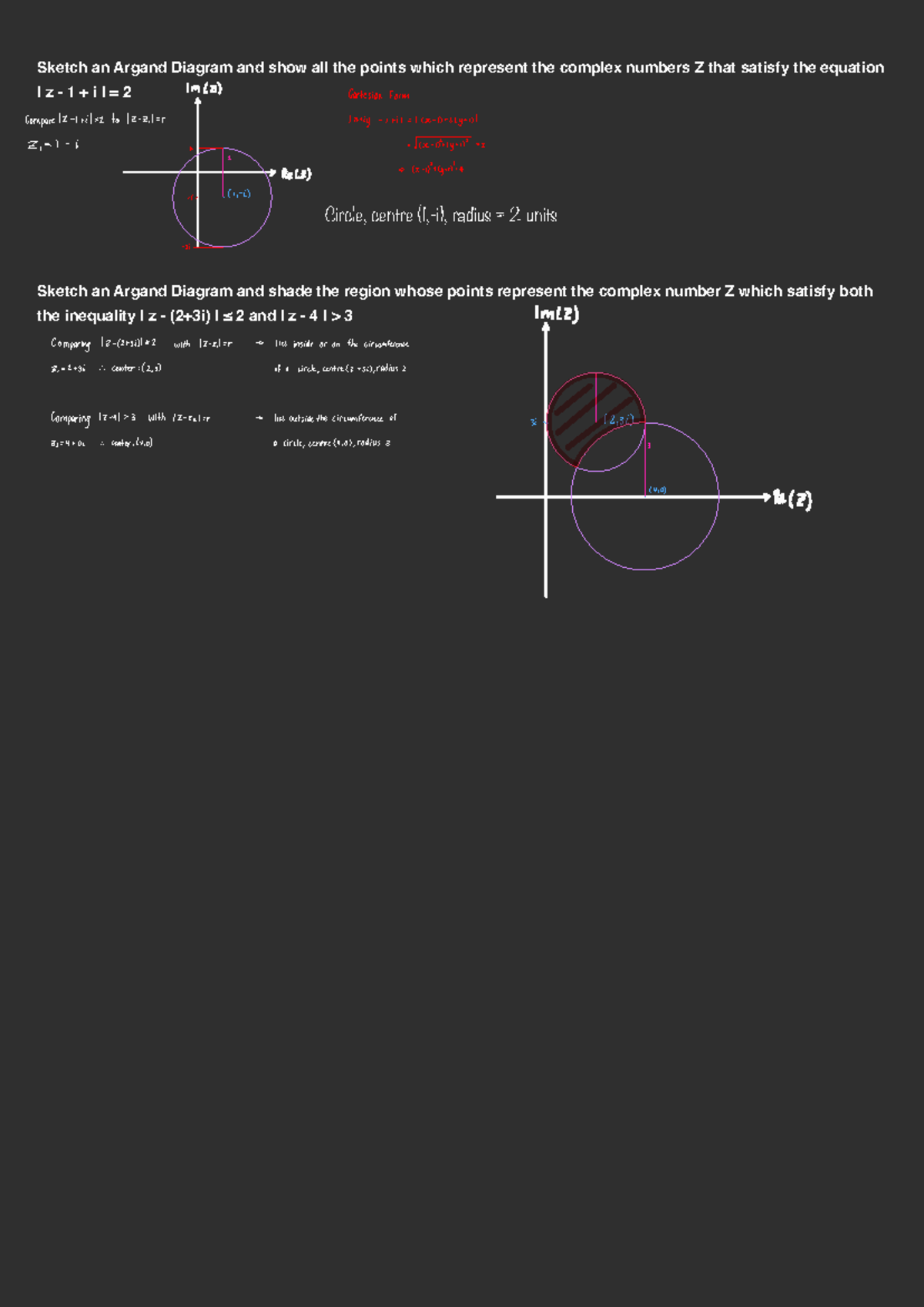 Locus 2 - Notes on Complex Numbers and Argand Diagrams - Studocu