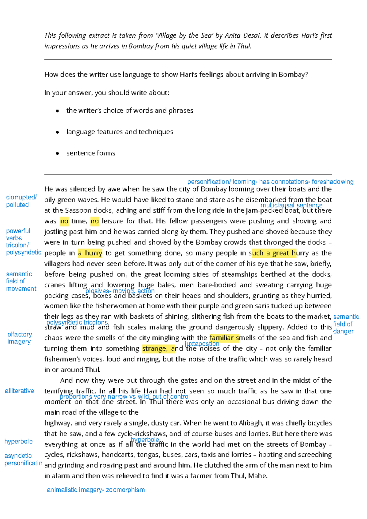 Village by the Sea - FAS: Analyzing First Impressions of Bombay - Studocu