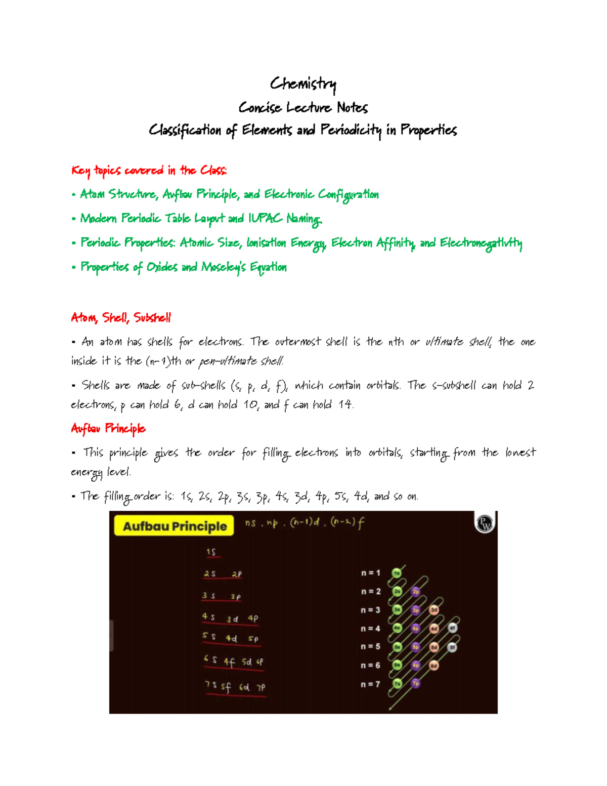 Chemistry 101: Concise Lecture Notes on Element Classification ...