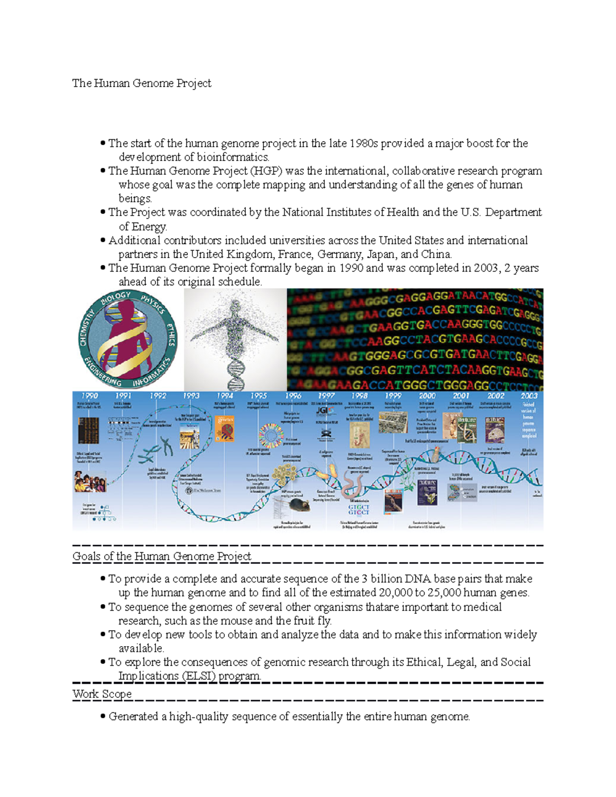 The Human Genome Project - The Human Genome Project (HGP) was the ...