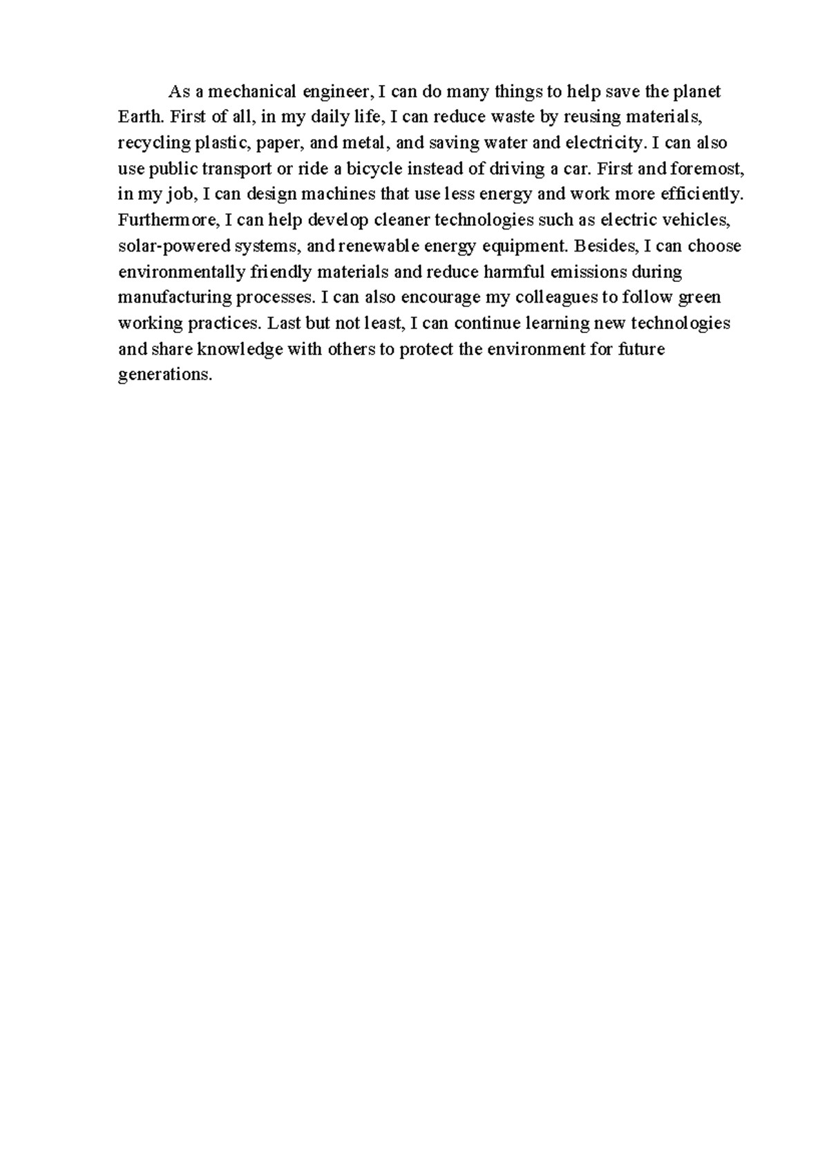 Unit 7.1 - Tackling Environmental Challenges as a Mechanical Engineer ...