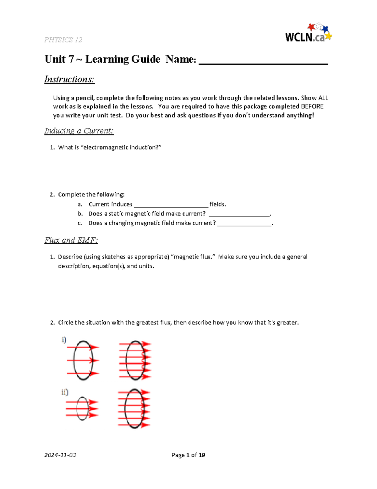 PH12 U7 LG - Learning Guide Unit 7 - Unit 7 ~ Learning Guide Name