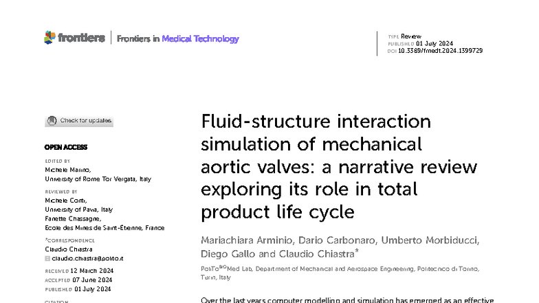 Interaction Simulation of Mechanical Aortic Valves: A Narrative Review ...