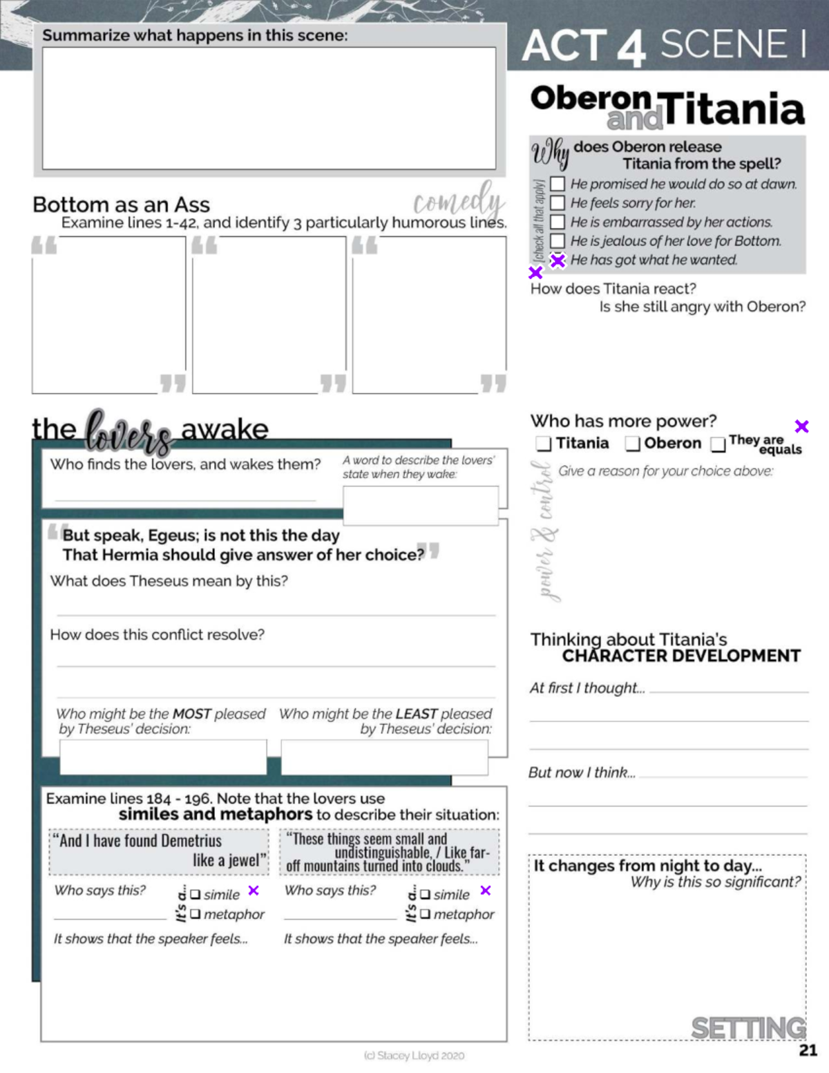 MSND Act 4 Scene Analysis and Character Development Insights - Studocu