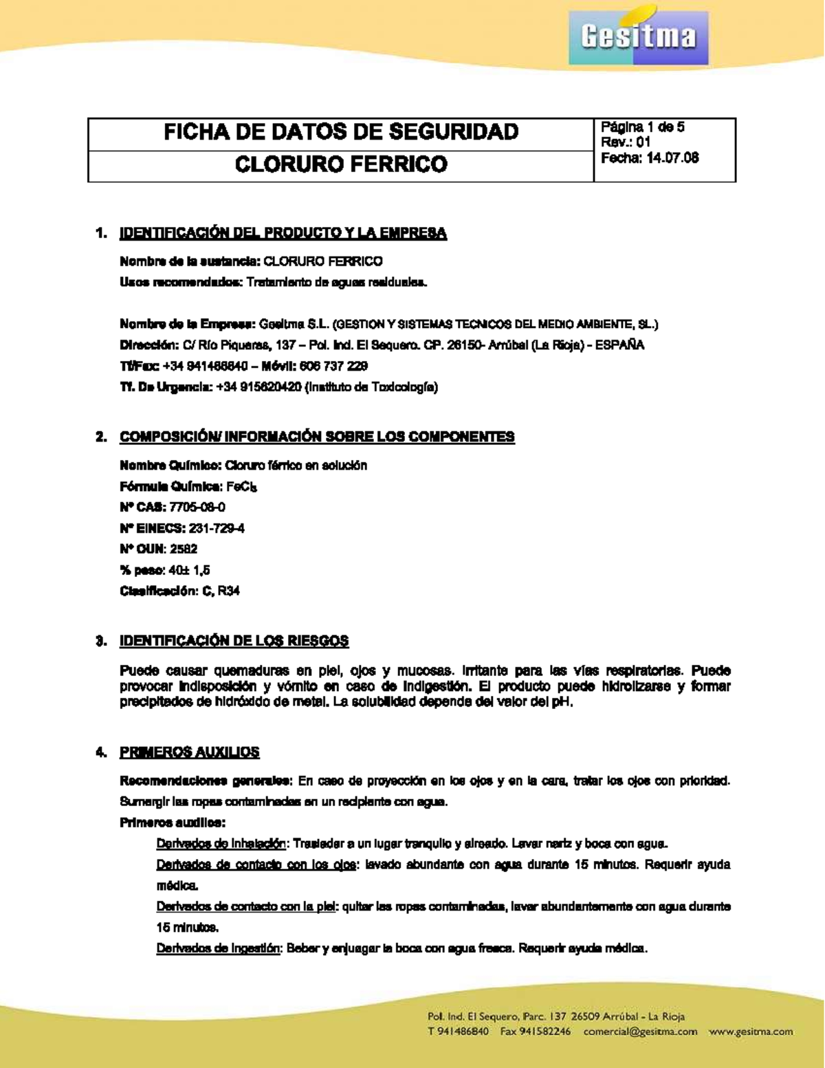 FS Reactivo DE BIAL: Cloruro Ferroso Análisis y Aplicaciones - Studocu