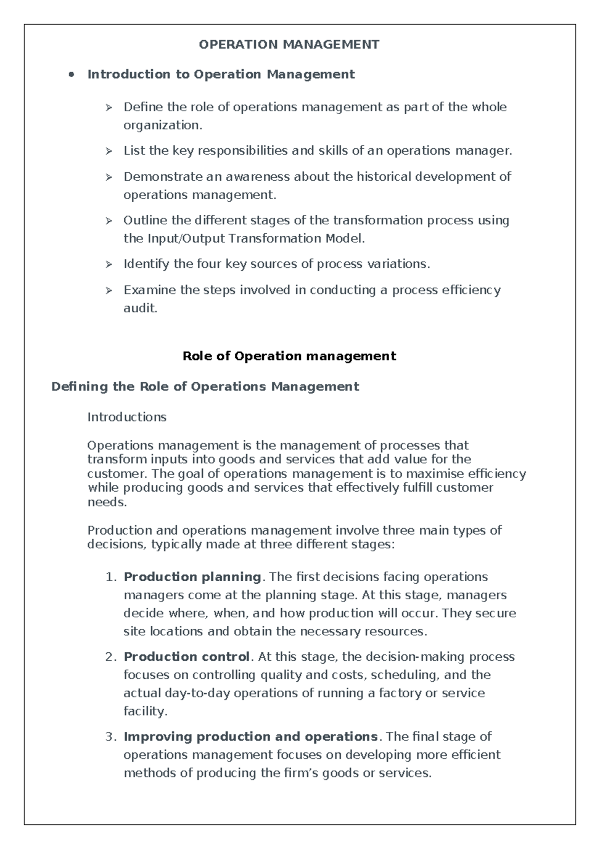 OPMAN 2025 - Introduction to Operations Management Concepts and ...