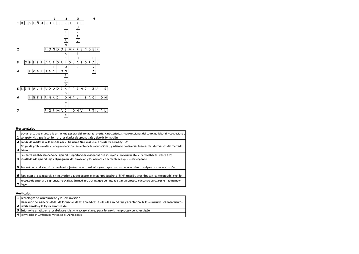 Crucigrama. AA3-EV01 - introduccion, actividades iniciales - 1 2 3 4 1 ...