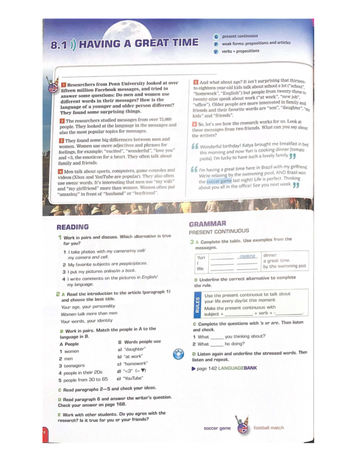 4.2 Present Continuous: Language Use in Social Media Messages - Studocu