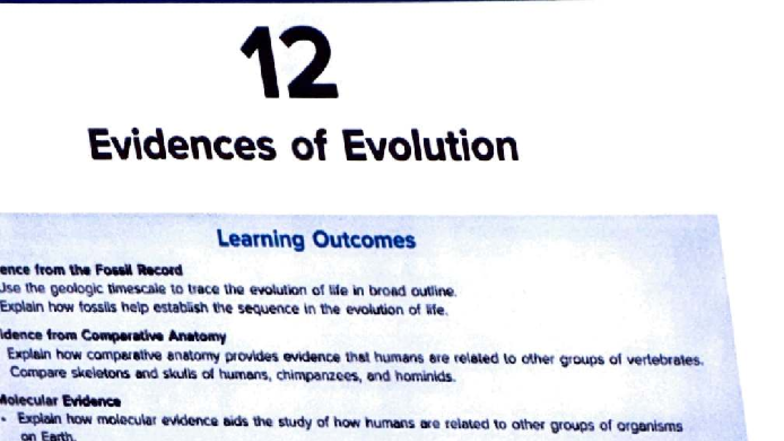Laboratory Manual: 12 Evidences of Evolution and Fossil Record Analysis ...