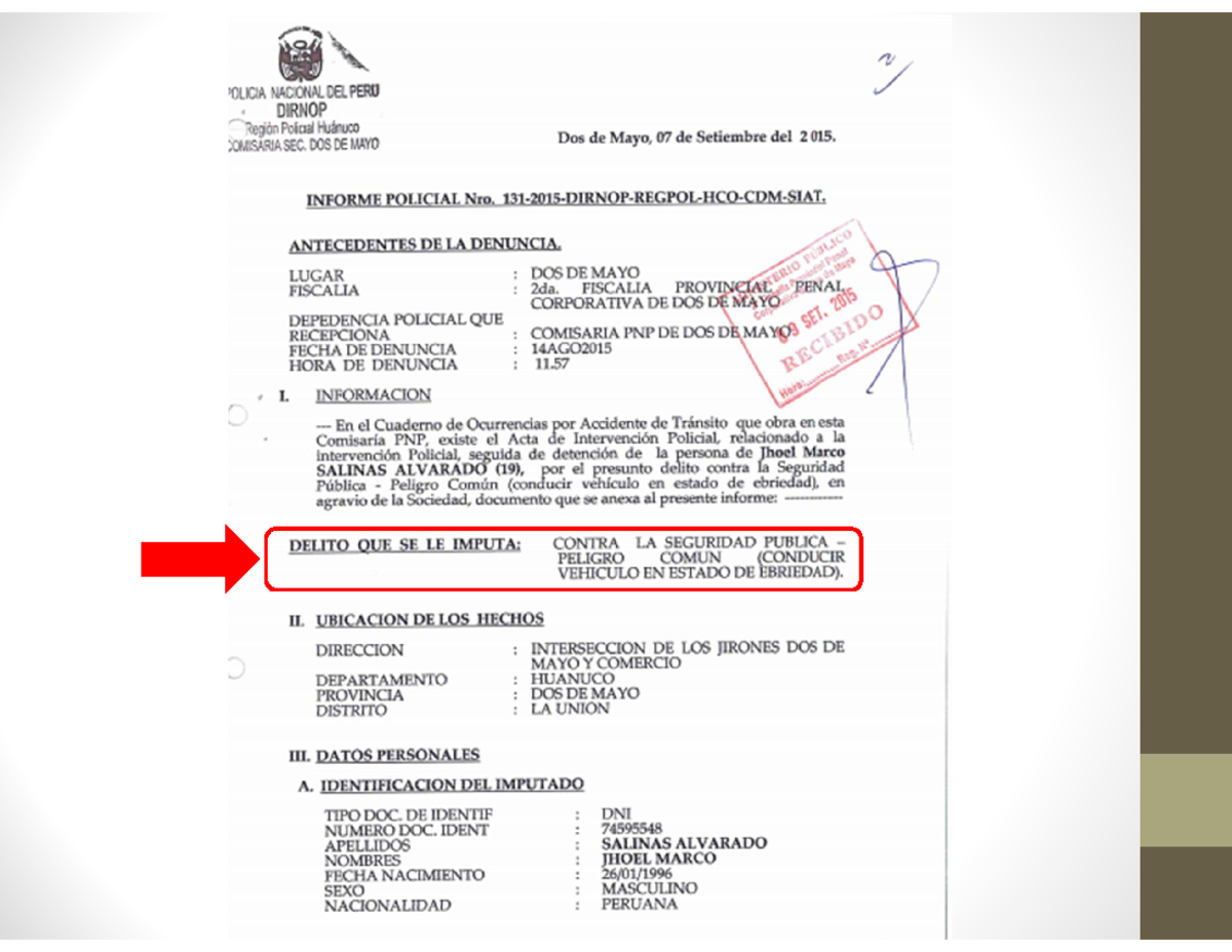 Ejemplo de Informe Policial: Guía Práctica y Análisis - Studocu