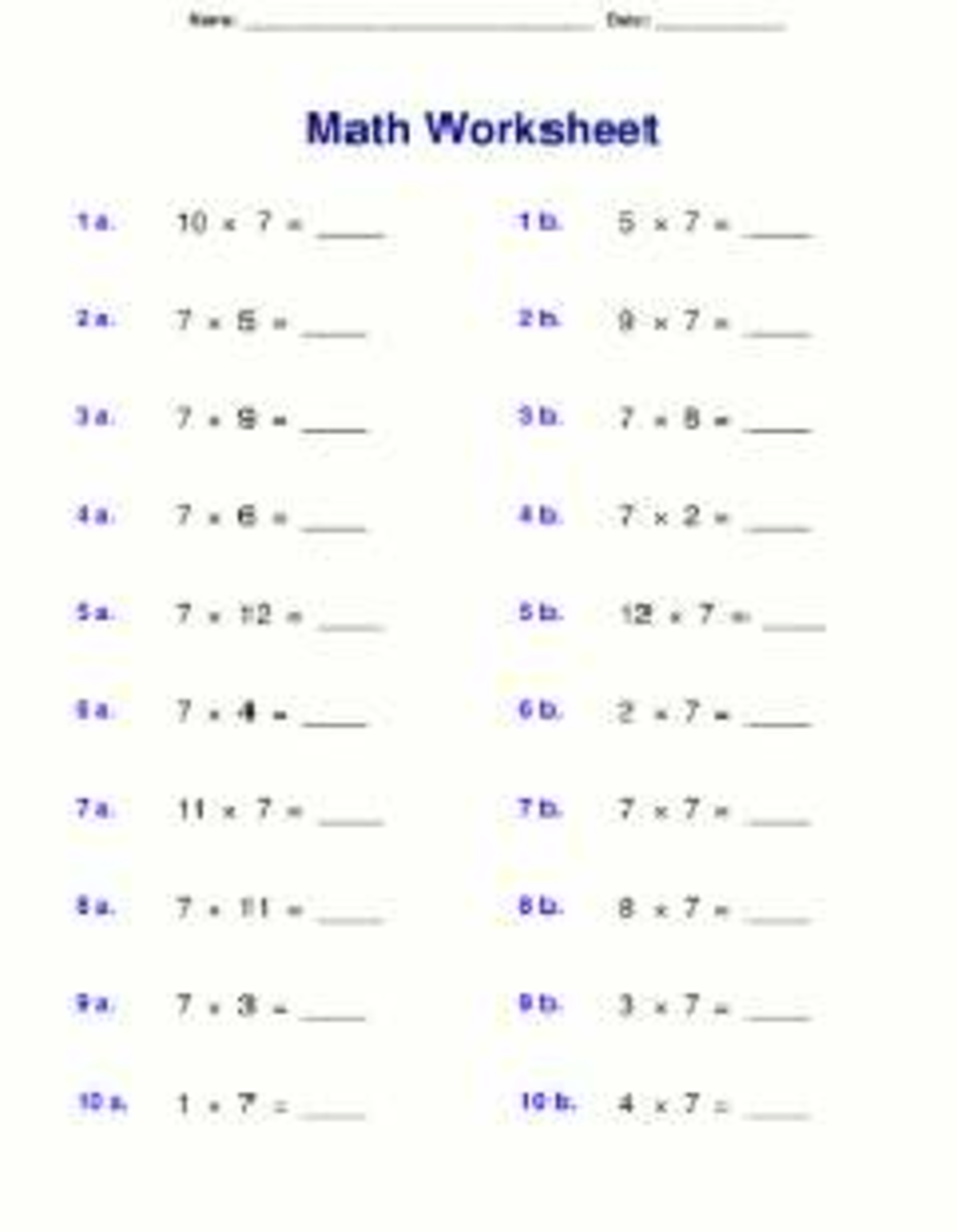 Math Worksheet 1: Multiplication Problems (Math 101) - Studocu