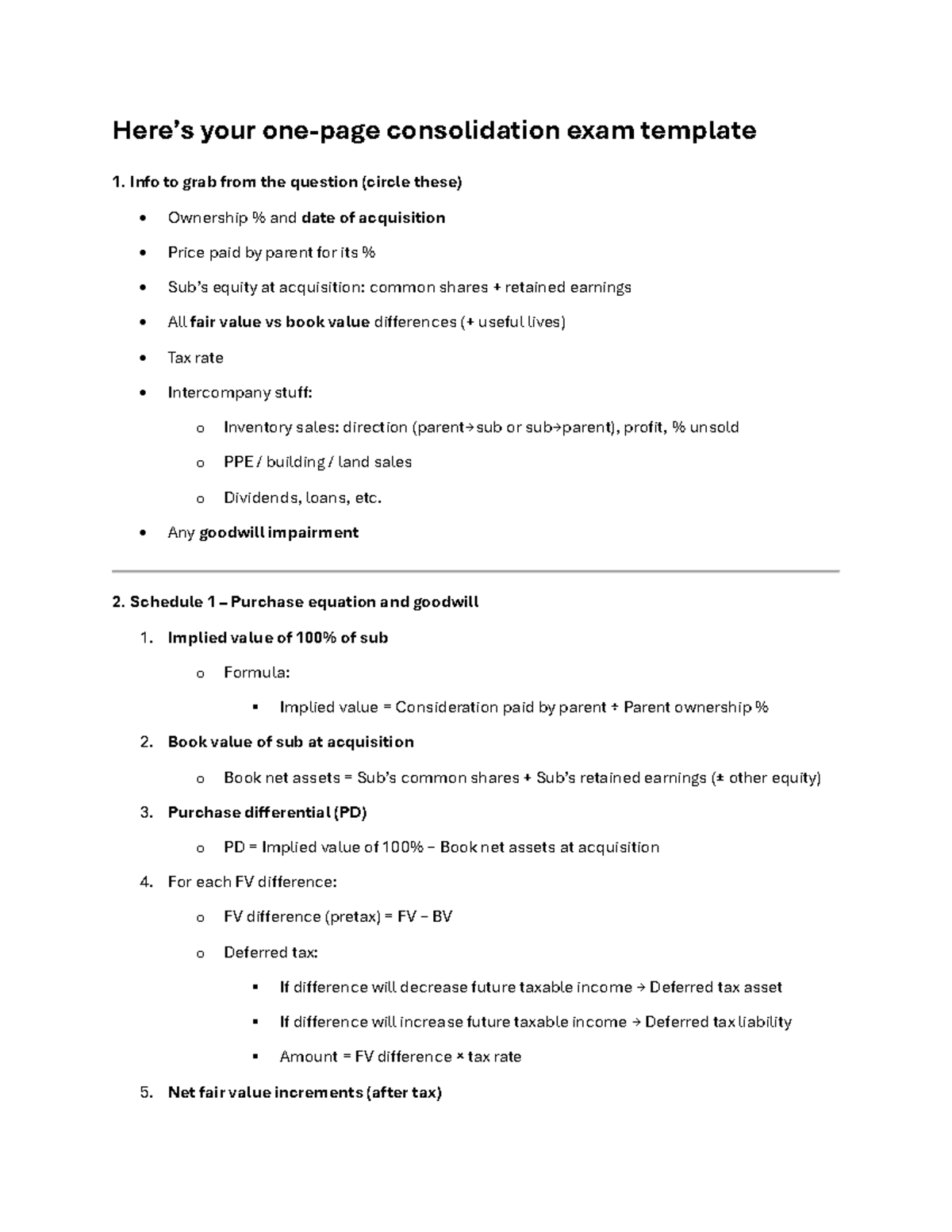 Consolidation Exam Template 1: Key Concepts and Flowchart Guide - Studocu
