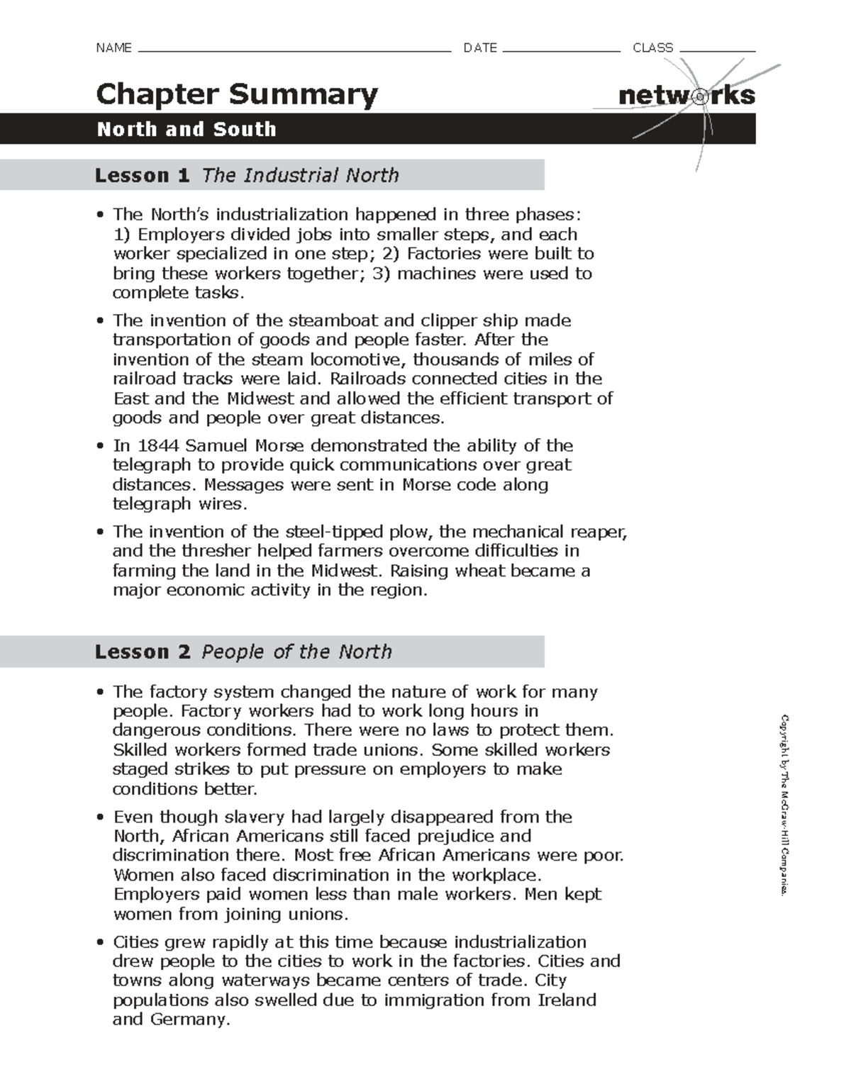 US History Chapter 14 Notes: The Industrial North & South - Studocu
