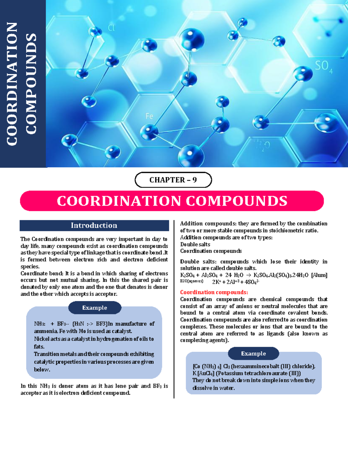 Coordination Compounds: Chapter 9 Overview and Key Concepts - Studocu