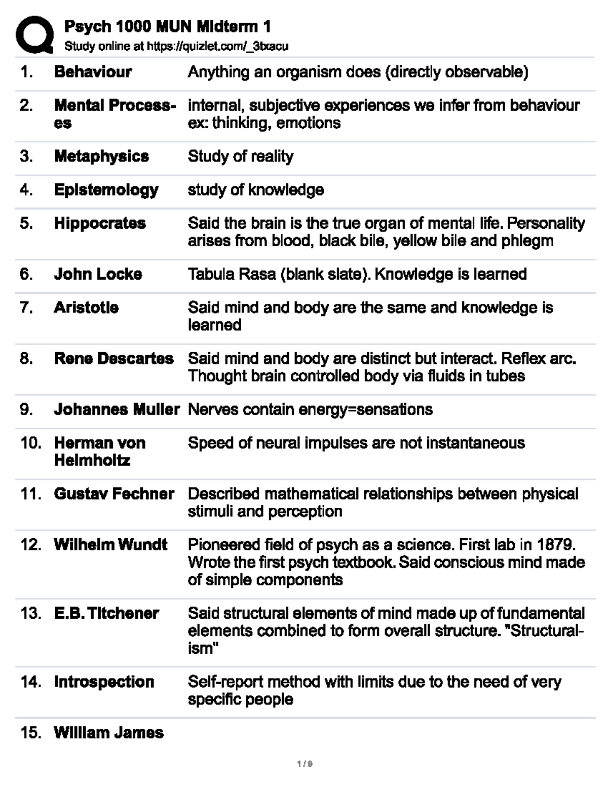 Psych 101 Midterm Study Guide and Key Concepts - Studocu