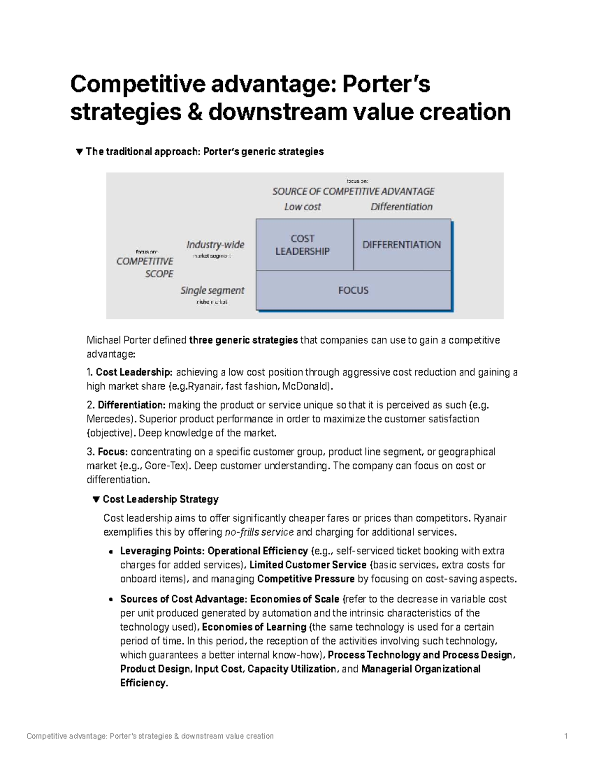 Competitive Advantage Strategies: Downstream Value Creation Insights ...